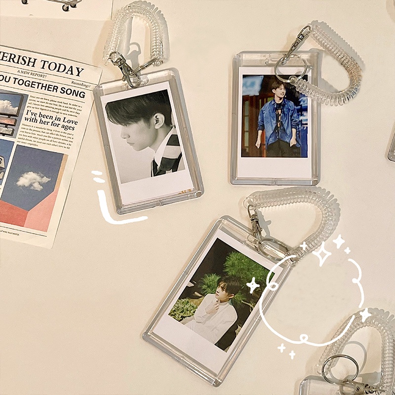 Acrylic Card Holder DIY Blank Photo Insert Keychain Idol Photo Holder ...
