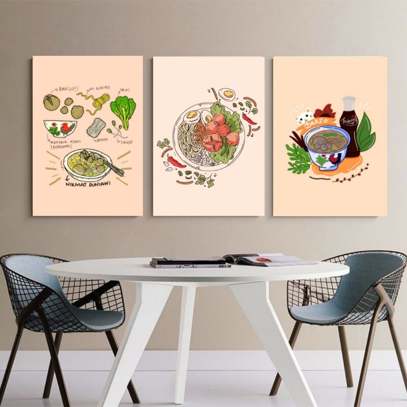 HIASAN DINDING Aesthetic Wall Decoration Printing Painting Meatball ...