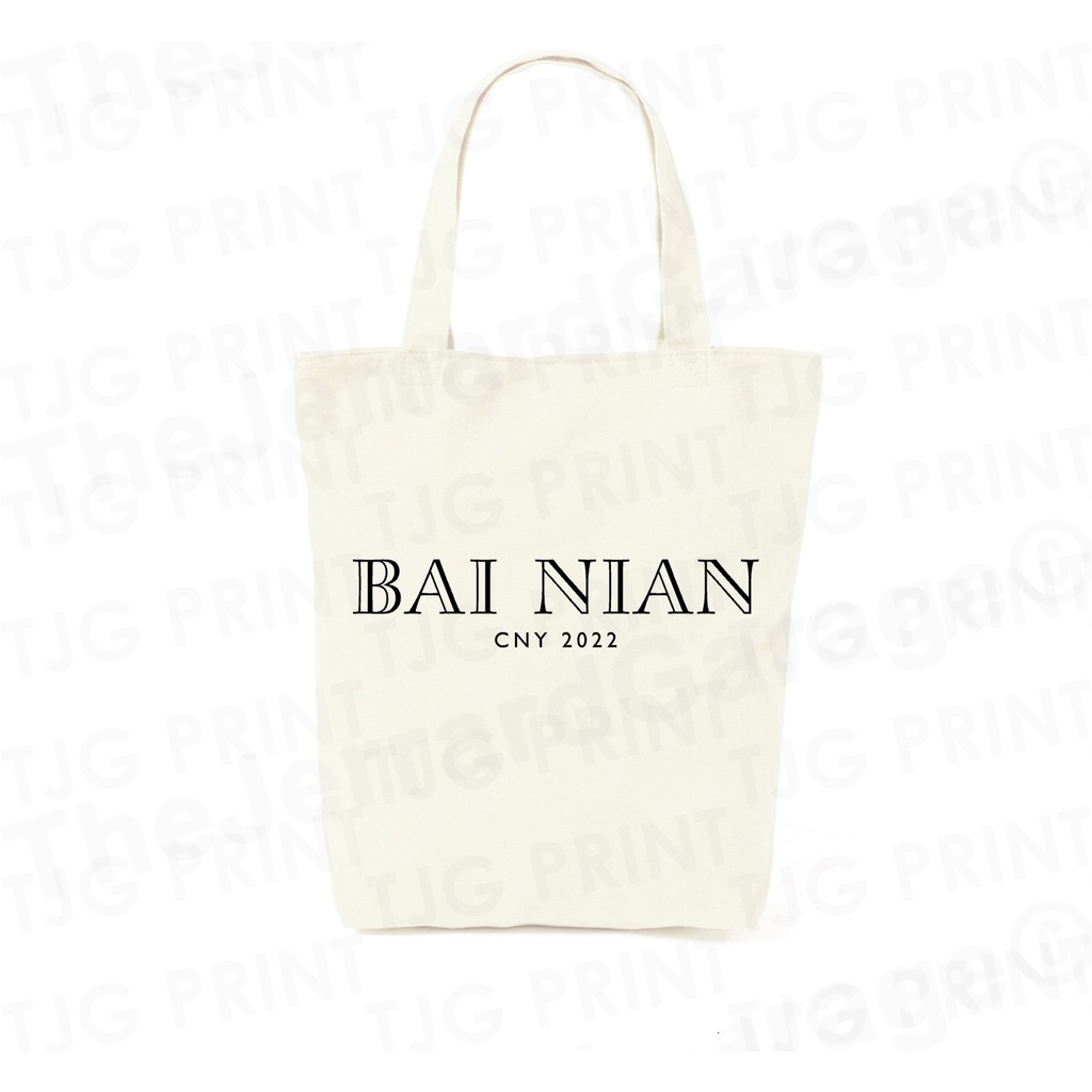 Bai Nian Chinese New Year (CNY) 2022 Tote Bag (Printing customization ...