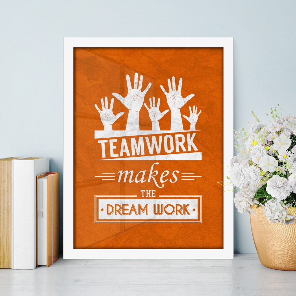 Teamwork Makes The Dream Work Motivational Art Decor Poster | Shopee ...