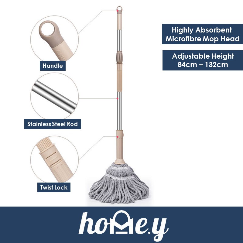 SG Homey Sturdy Mop Stick Lightweight with Grip for Twist Drying ...