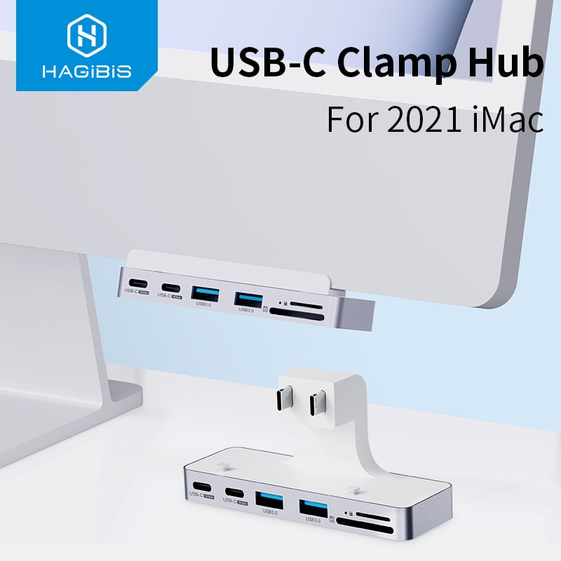 💎 SG READY STOCK💎Hagibis USB C Clamp Hub Type-c for 2021 i-Mac with USB ...