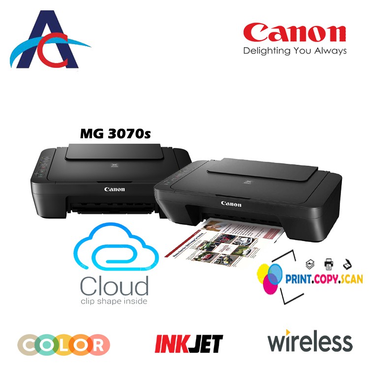Canon PIXMA MG3070S Compact Wireless All-In-One Inkjet Printer | Shopee ...