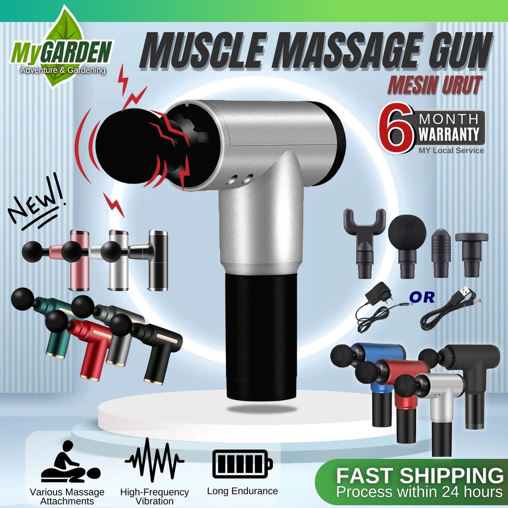 5 / 6 Speeds Muscle Massage Gun Handheld Deep Tissue Vibration ...