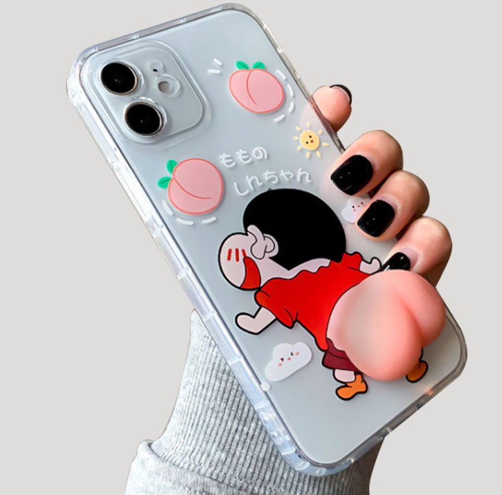 Casing For IPHONE 16 15 14 13 12 11 Pro Max 16e Case 3D Crayon Shin ...