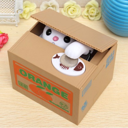 Cat Stealing Coin Money Boxes Automatic Coin Bank Money Saving Box ...