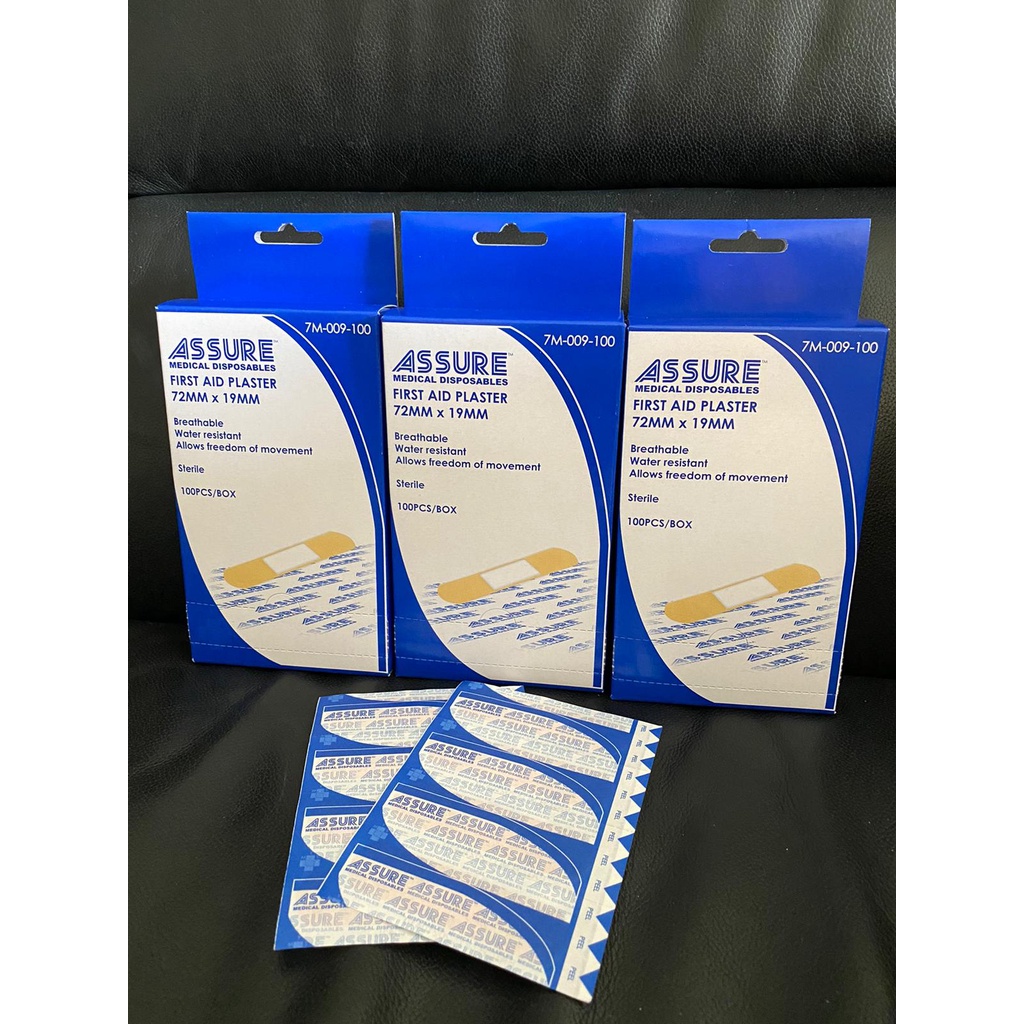 ASSURE First Aid Plaster Dressing Water Resistant Sterile (100 pcs/box ...