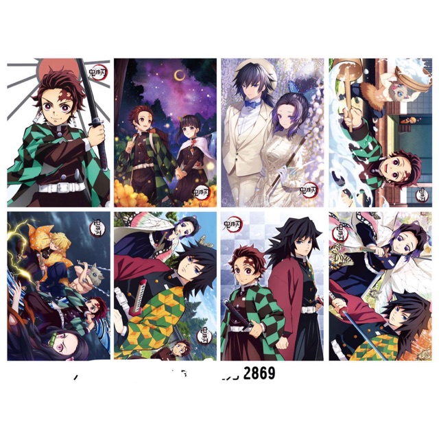 Poster 8in1 one pack 2869 Demon slayer | Shopee Singapore