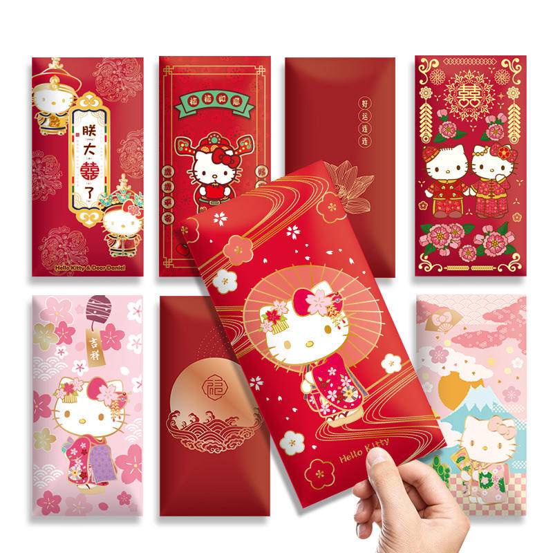 Hello Kitty Envelopes Angpao Cute Pink Cartoon Chinese New Year Cny Red ...
