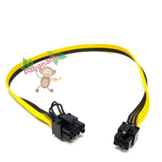 Vga Power Cable 6 Pin Male to 8 Pin Male PCIE PCI-E mining 50cm ...