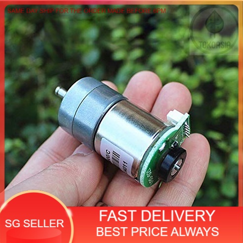 (Ready Stock) DC Motor 12V with Encoder All Metal Gear DC Geared Motor ...