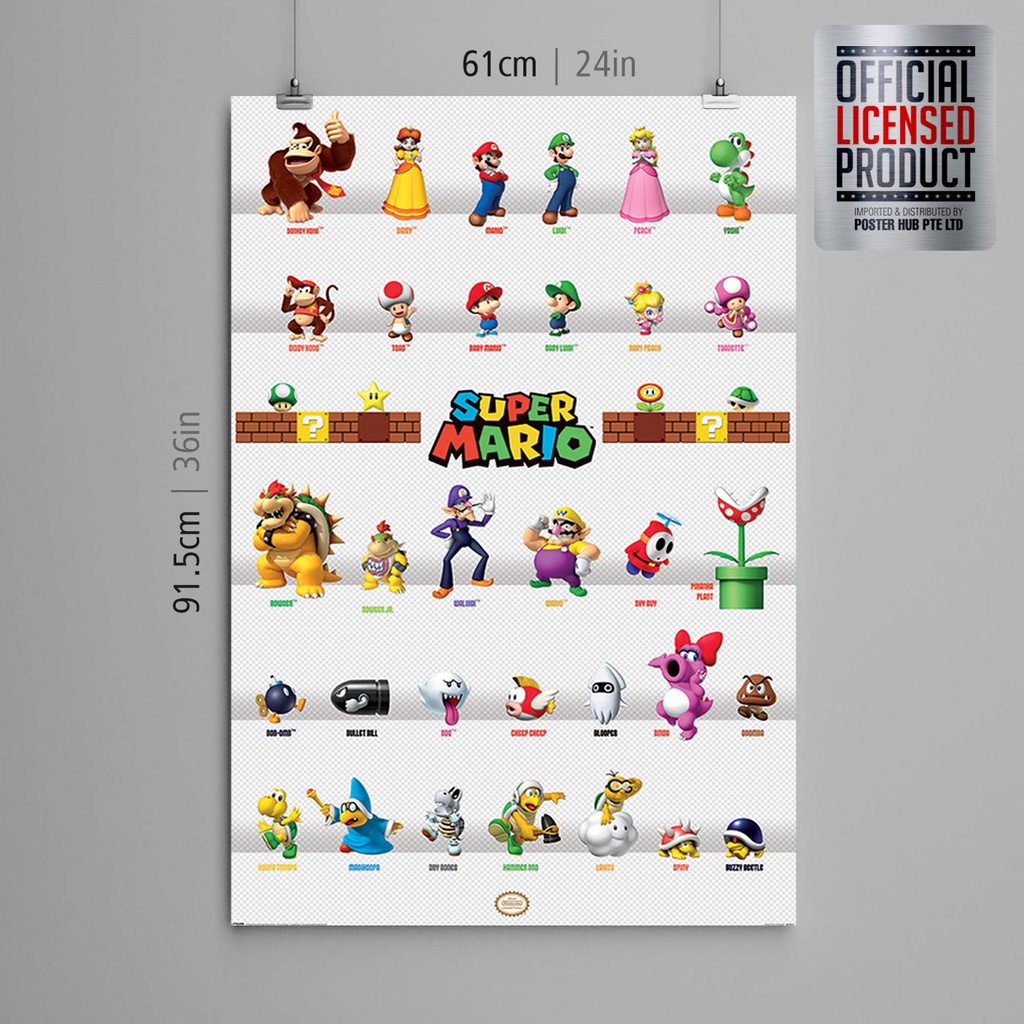 Super Mario - Characters Parade Nintendo Switch Pinup Wall Decoration ...