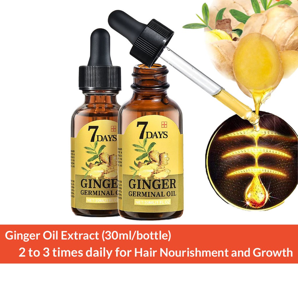 7 Day Odourless Ginger Oil 30ml For Hair Growth Massage And Hair