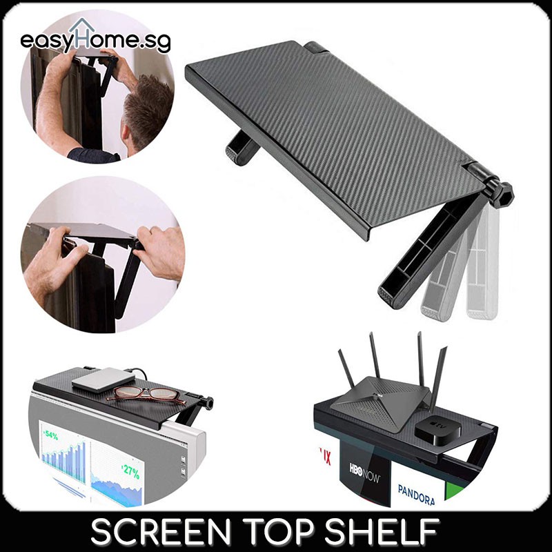 Easyhome.sg Screen Top Shelf TV Monitor Router Remote Control Storage ...