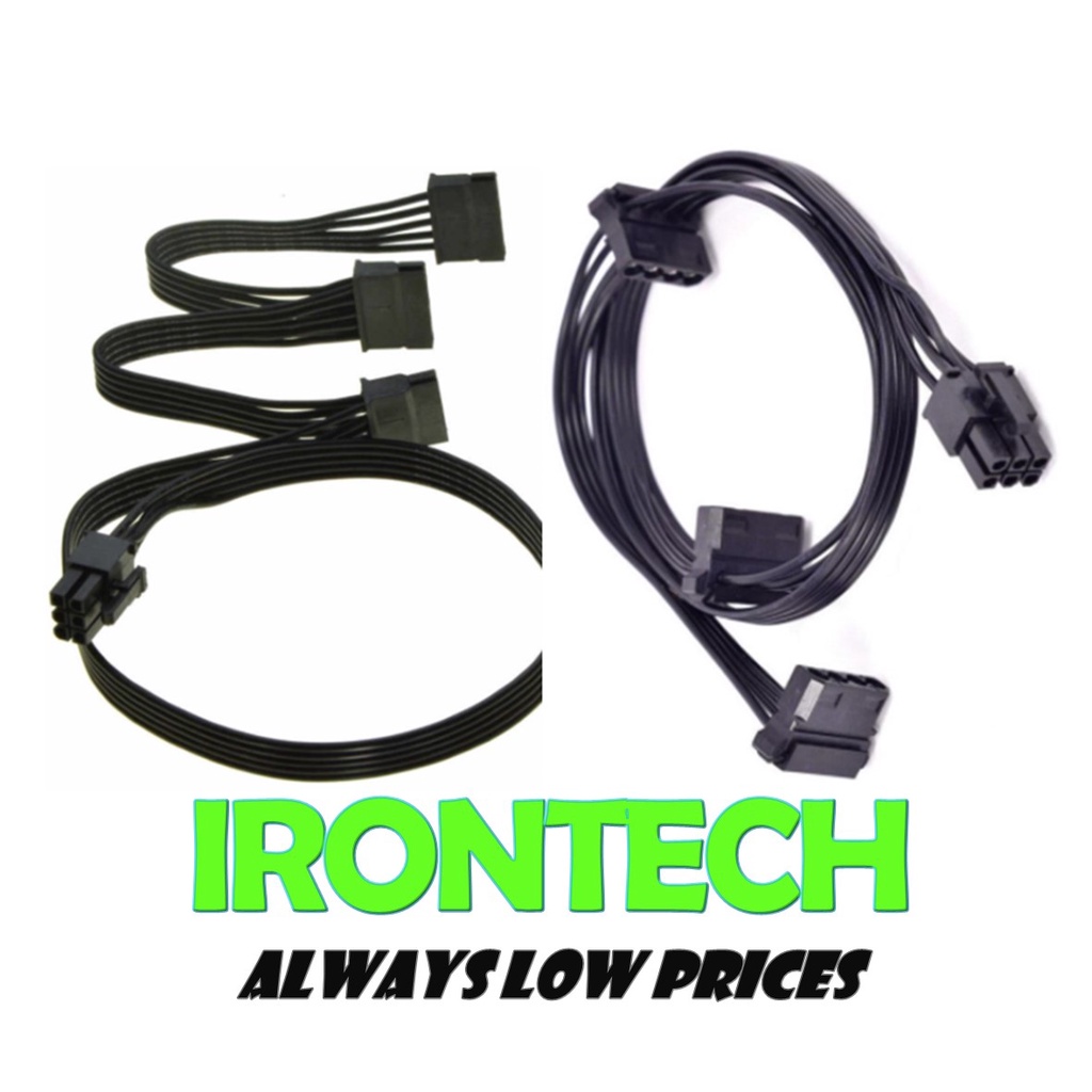 PCIe 6Pin 6 pin 1 to 3 Triple 4Pin 4 pin Molex Power Cable GPU 6 Pin to ...