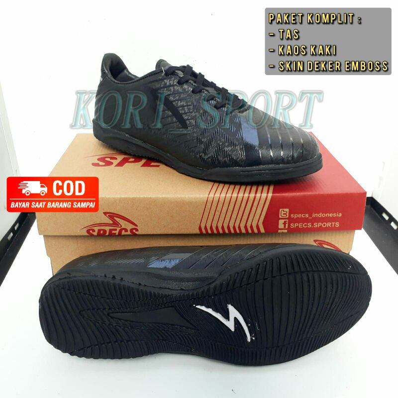 Futsal Shoes Specs Slaz Full Black | Shopee Singapore
