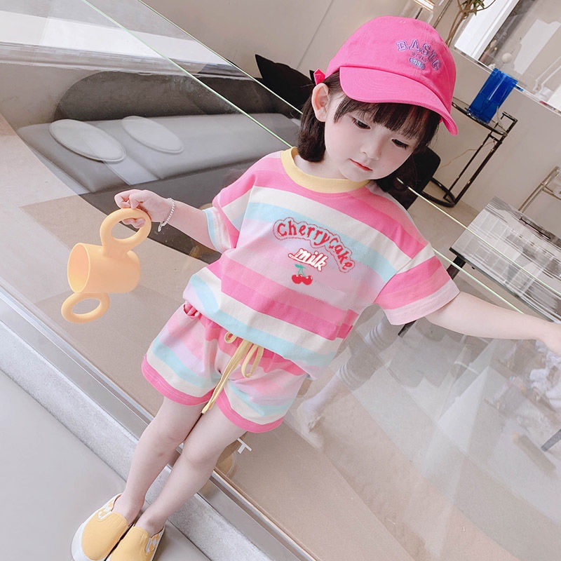 Kids Clothes Sets Cotton Short Sleeve Girls 2PCS/Set T-Shirt+long pant ...
