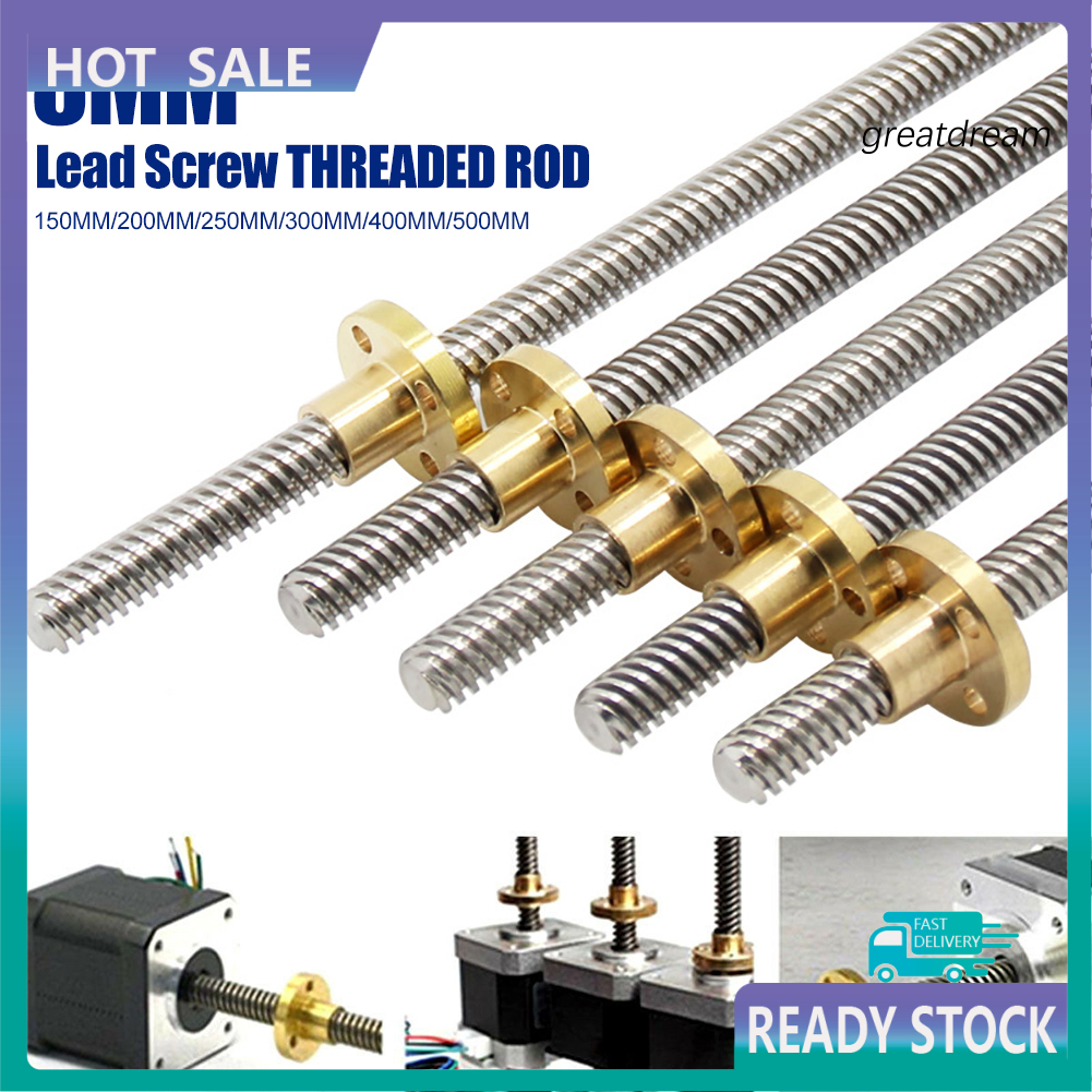 /BGYP/ 150-500mm 3D Printer T8 Stepper Trapezoidal Acme Thread Lead ...