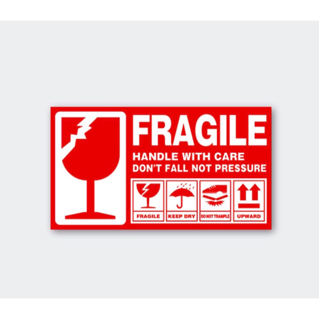 9 x 5cm Fragile Sticker/Cargo Label/Carton Box/ Bubble Wrap/ Polymailer ...