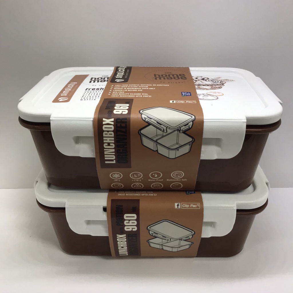 Clip Pac Food Box COCO Color Container Divided Into 2 Compartments 960 ...