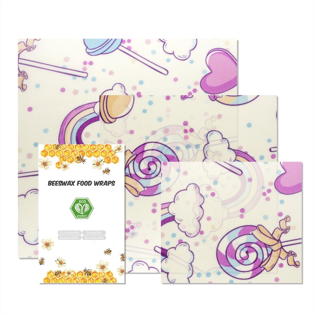 [SG Ready Stock] Bio-friendly Reusable Bee Wax Wrap Set of 3, Washable ...