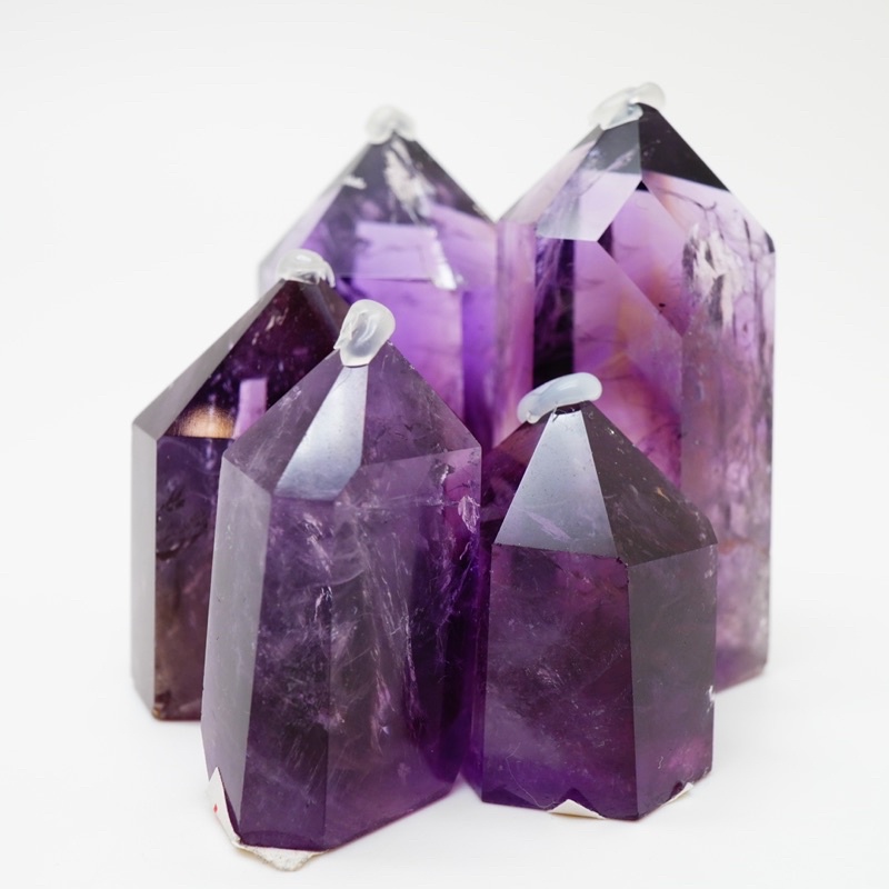 「SG SHOP」Natural Uruguay Imperial Purple Amethyst Tower/ Column/Point ...