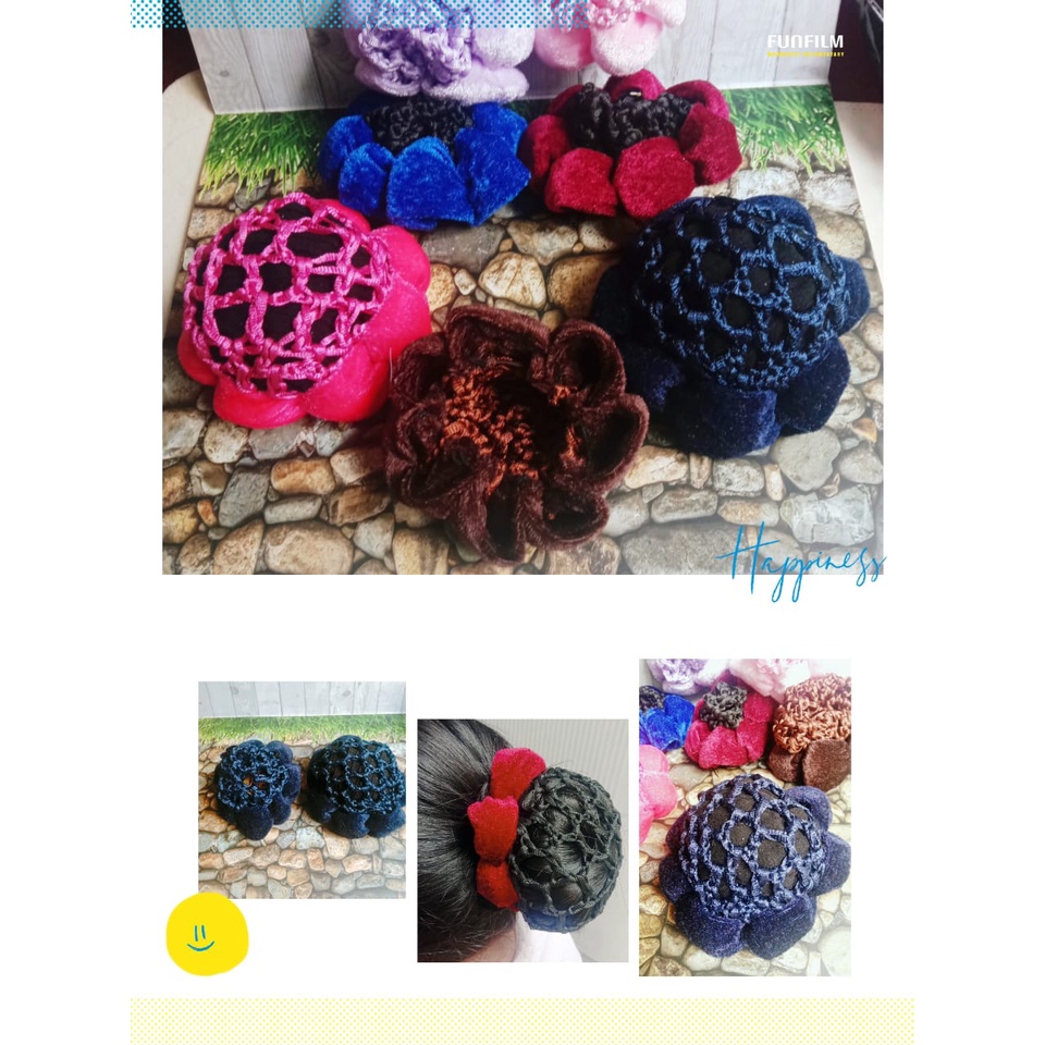 Hair Bun Net HairNet Hernet Hair Net Flight Attendant Hair Jewelry Bow ...