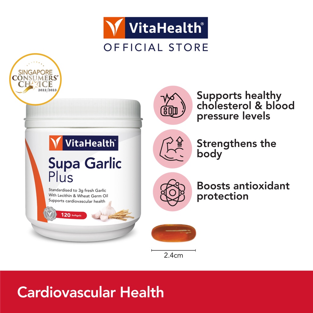 Supa Garlic Plus [EXP07-2026/05-2026] - Garlic, Lecithin Heart | Shopee ...