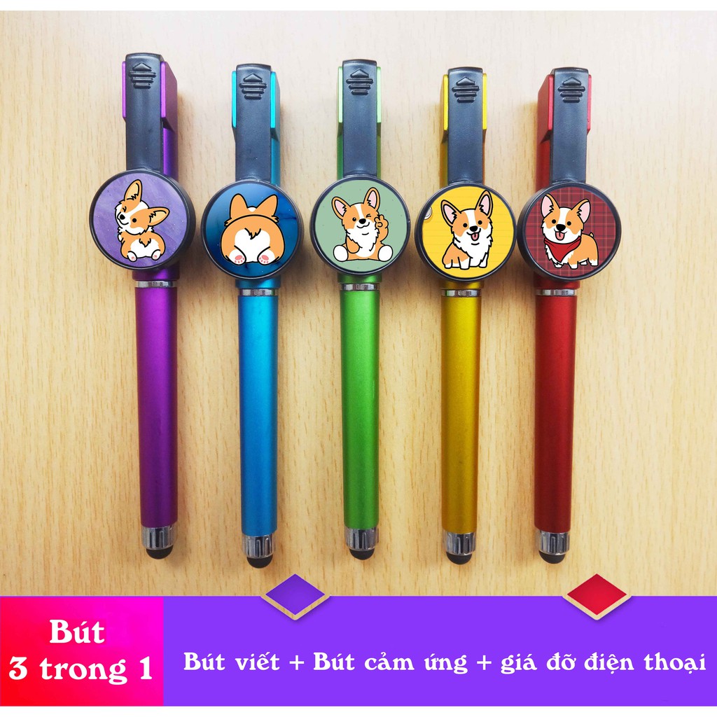 Corgi pen 3 in 1 (pen+touch pen+phone holder) | Shopee Singapore