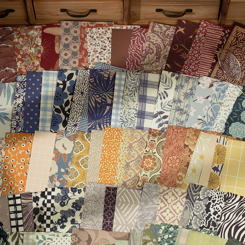 60pcs/lot cloth pattern material paper[time warming series]vintage diy ...