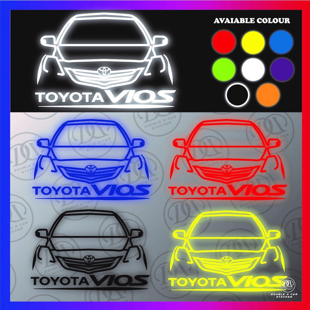 Toyota Vios second generation simple design sticker KI00439 | Shopee ...