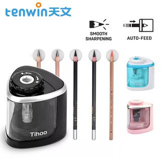Tenwin Electric Pencil Sharpener Two Holes Desktop Student Automatic ...