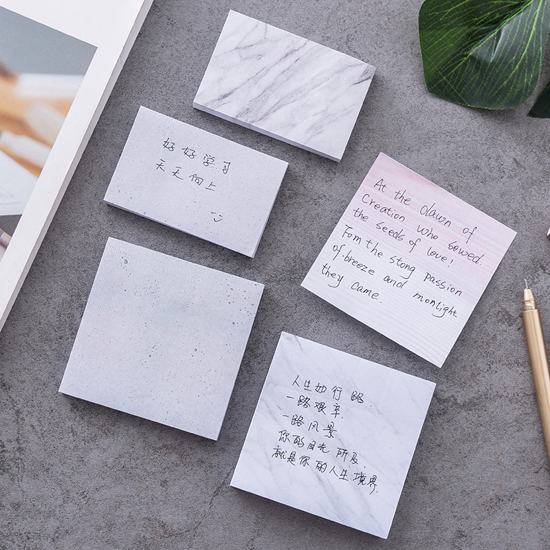 Creative Stone Type Sticky Notes Cute Marble Texture Concrete Sticker ...