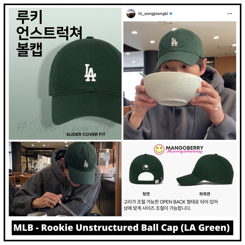 Mlb - Rookie Unstructured Ball cap LA Dodgers green (Song Joong Ki cap ...