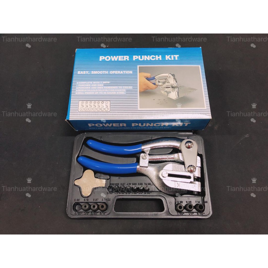 POWER PUNCH KIT 7PCS SET METAL ROUND HOLE HAND PUNCH TOOL(100%TAIWAN ...