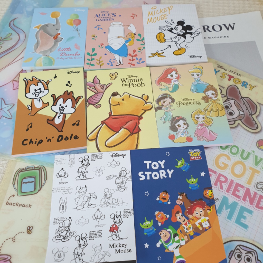 Disney 60k Notebook Alice Note Paper Pooh Mickey Stitch Dumbo Princess ...