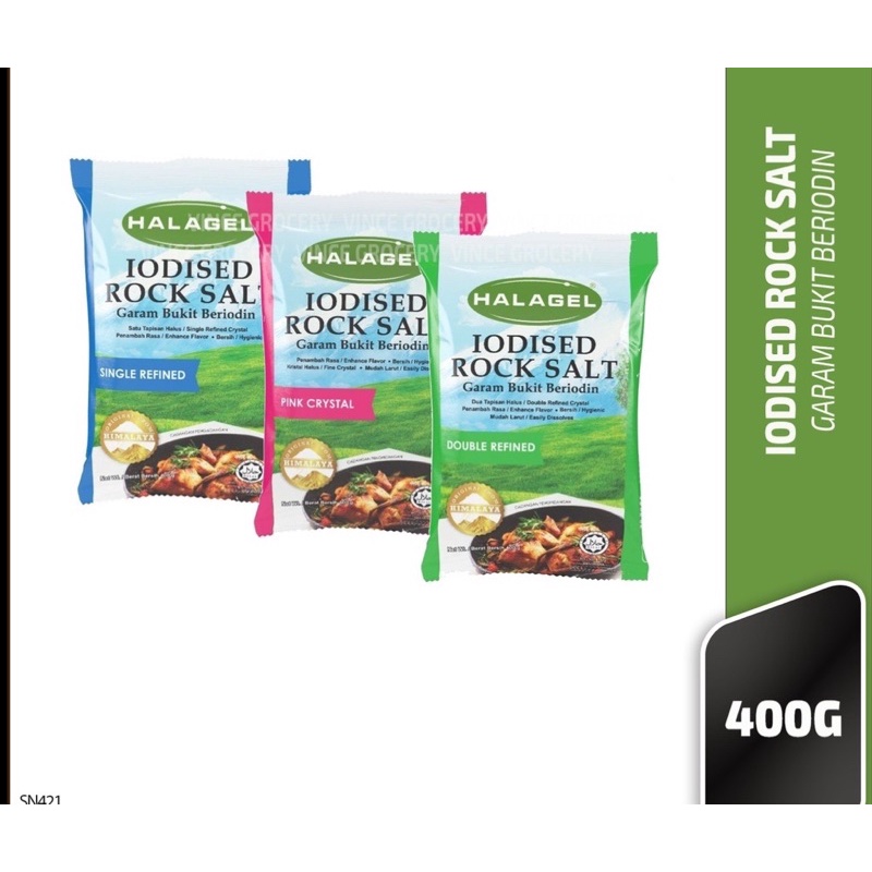 HALAGEL Iodised Rock Salt | Garam Bukit Beriodin 400G | Shopee Singapore