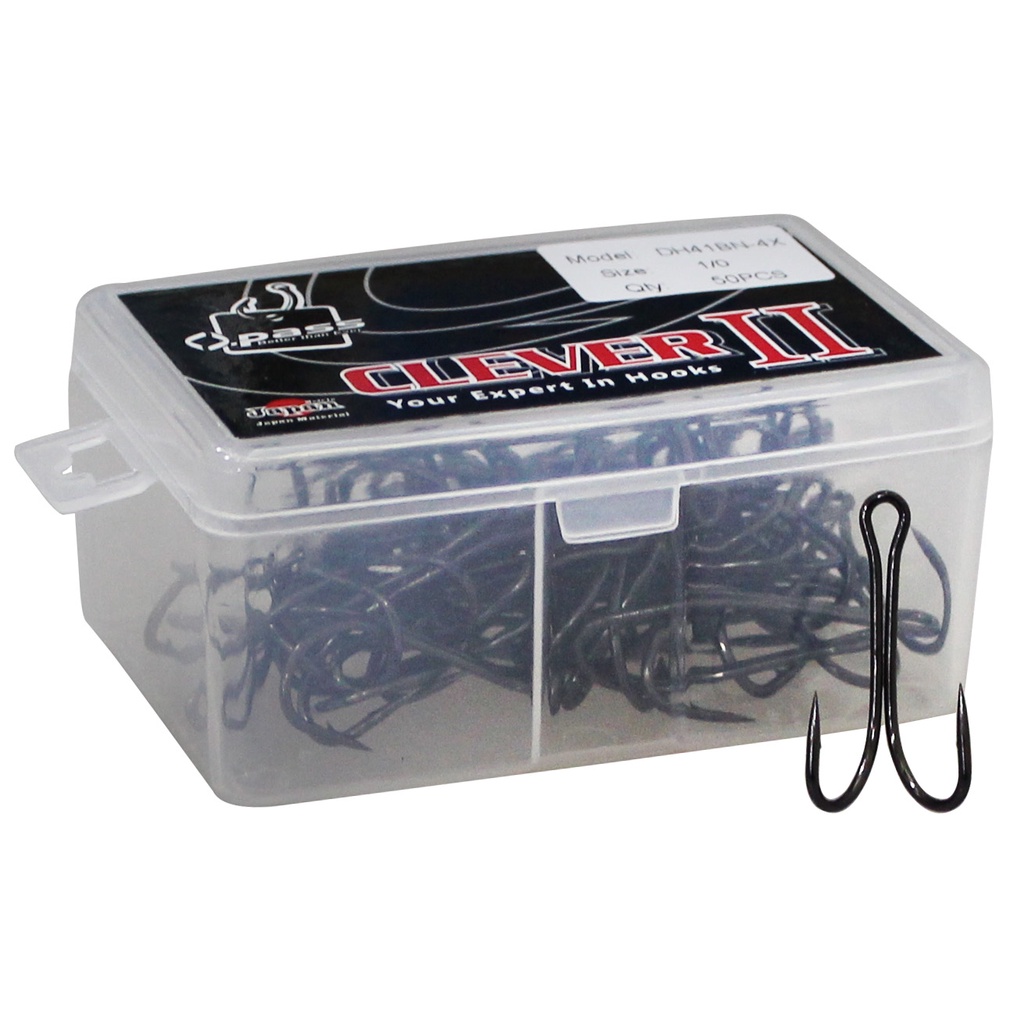 OPASS Fishing hook CLEVER II DH-41BN-4X 50pcs Double Hook 4X BKK ...