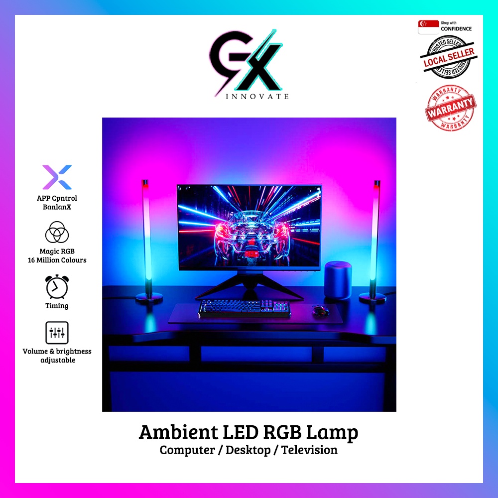 [SG Seller] Computer / Desktop / Television Ambient LED RGB Lamp ...