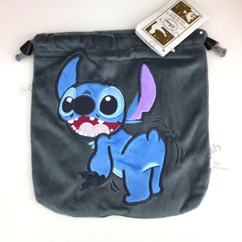 Disney Lilo & Stitch Booty Velvet Drawstring Bag Pouch Storage Case ...