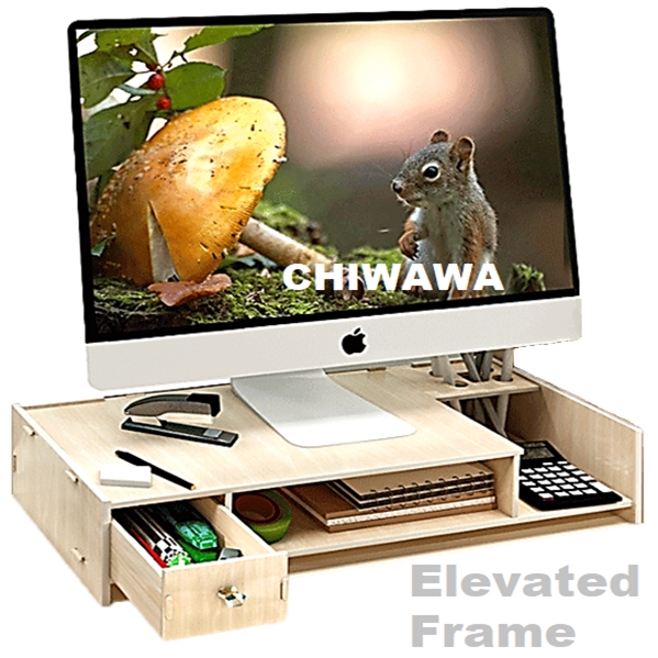Desktop Storage Rack Computer Bracket Book Drawer Cabinet PC Shelf ...
