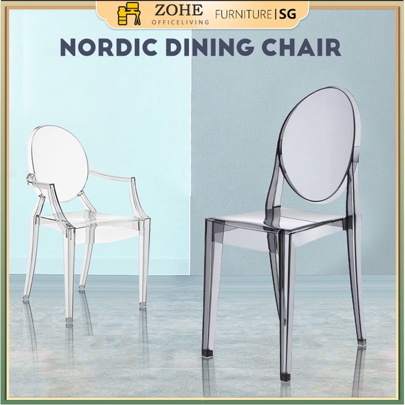 ZOHE Plastic Chair Nordic Dining Chair Arm Chair Dressing Chair Dinning ...