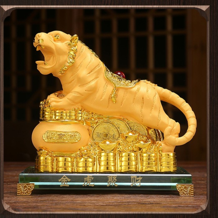 Golden Tiger Statue 2022 Chinese New Year Gift Hockey Display | Shopee ...
