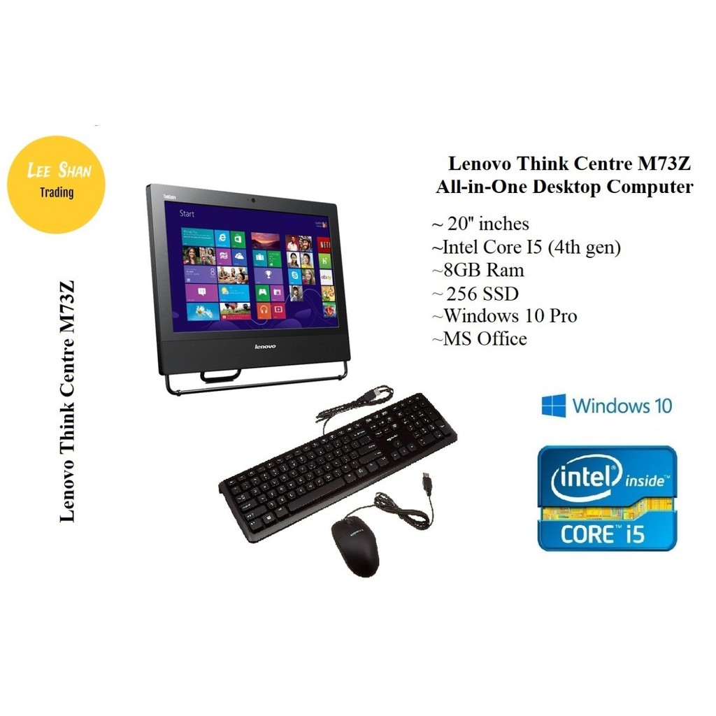 Lenovo ThinkCentre M73z 20in AlO PC - Intel Core i5-4th Gen 8GB RAM ...