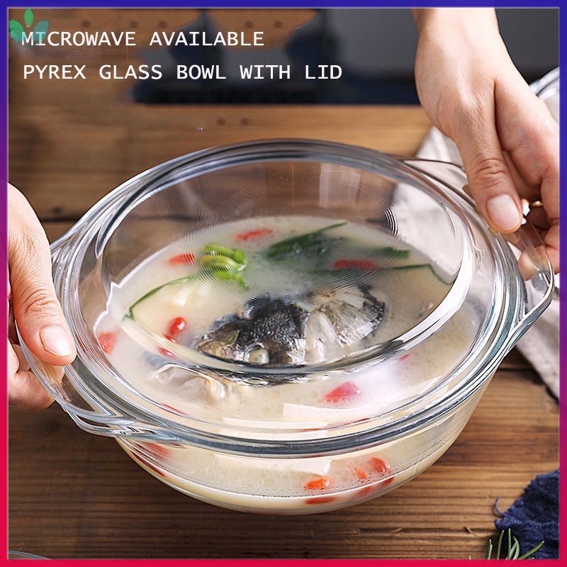 Heat-resistant Bowl with Lid Pot Microwave Oven Baking Tray Tableware ...