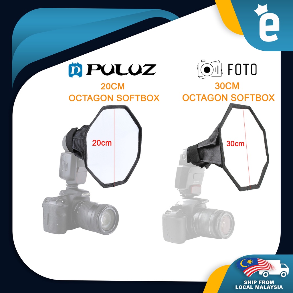 Puluz / FOTO Flash Octagon Softbox Universal Foldable Speedlight ...
