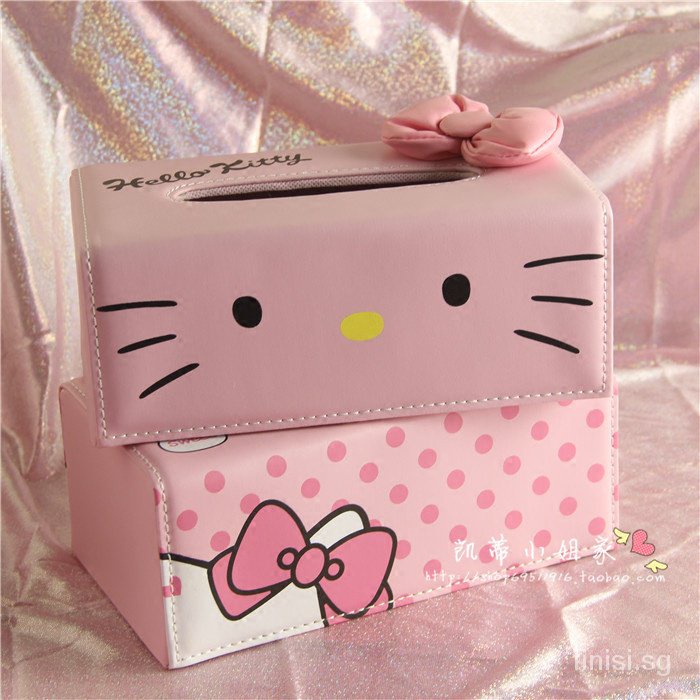 Cute Cartoon Hello Kitty Tissue Box Paper Box Long Tissue Storage Box ...