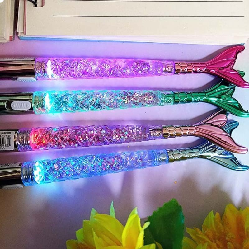 Mermaid Tail Led Light Pen Glitter Water-based Mermaid Tail | Shopee ...