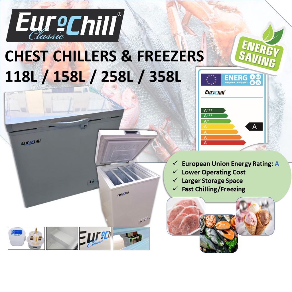 (Energy-Saving!) EURO-CHILL 118L/158L/258L/358L Chest Freezer / Chiller ...