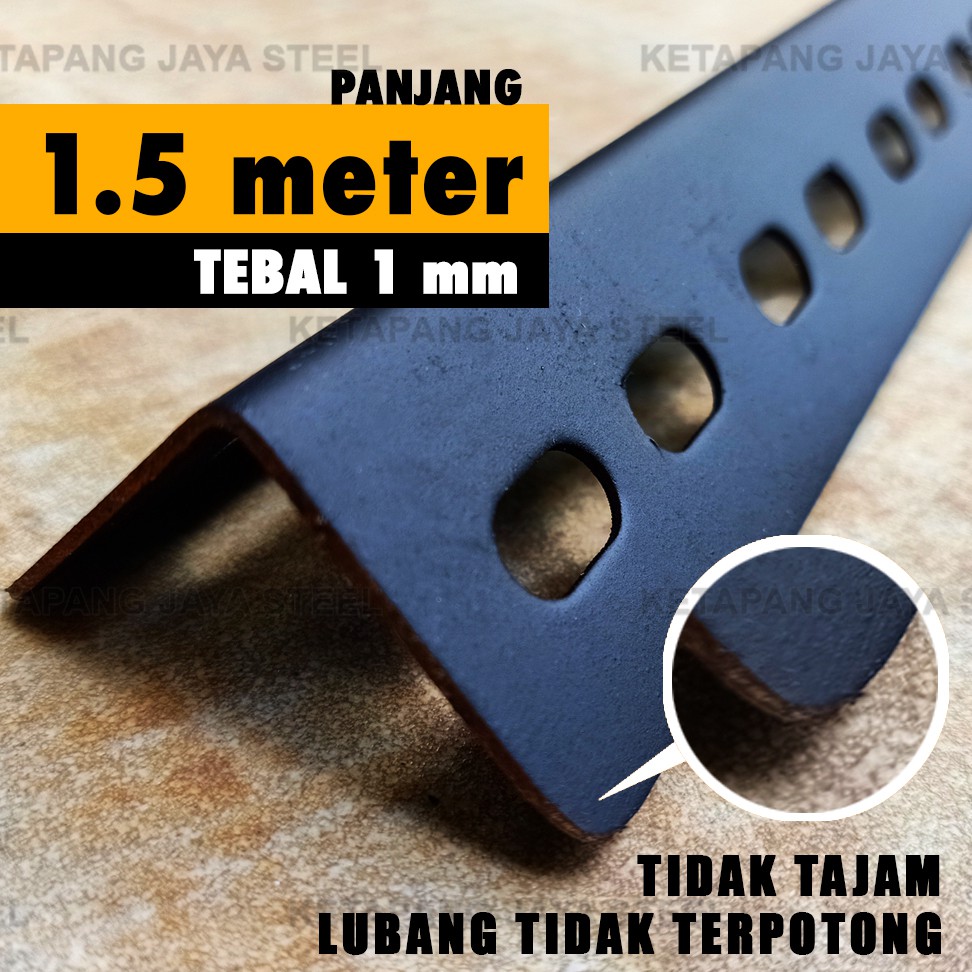 SIKU HITAM Angle iron with hole 1 mm, 1.5 meters (doff black & not ...